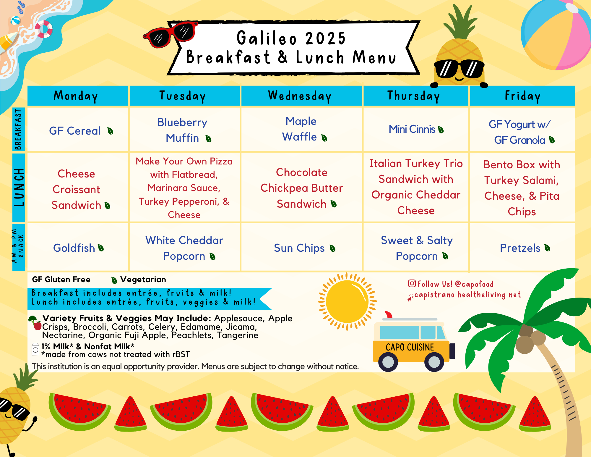 Menus | Capistrano | Health-e Living