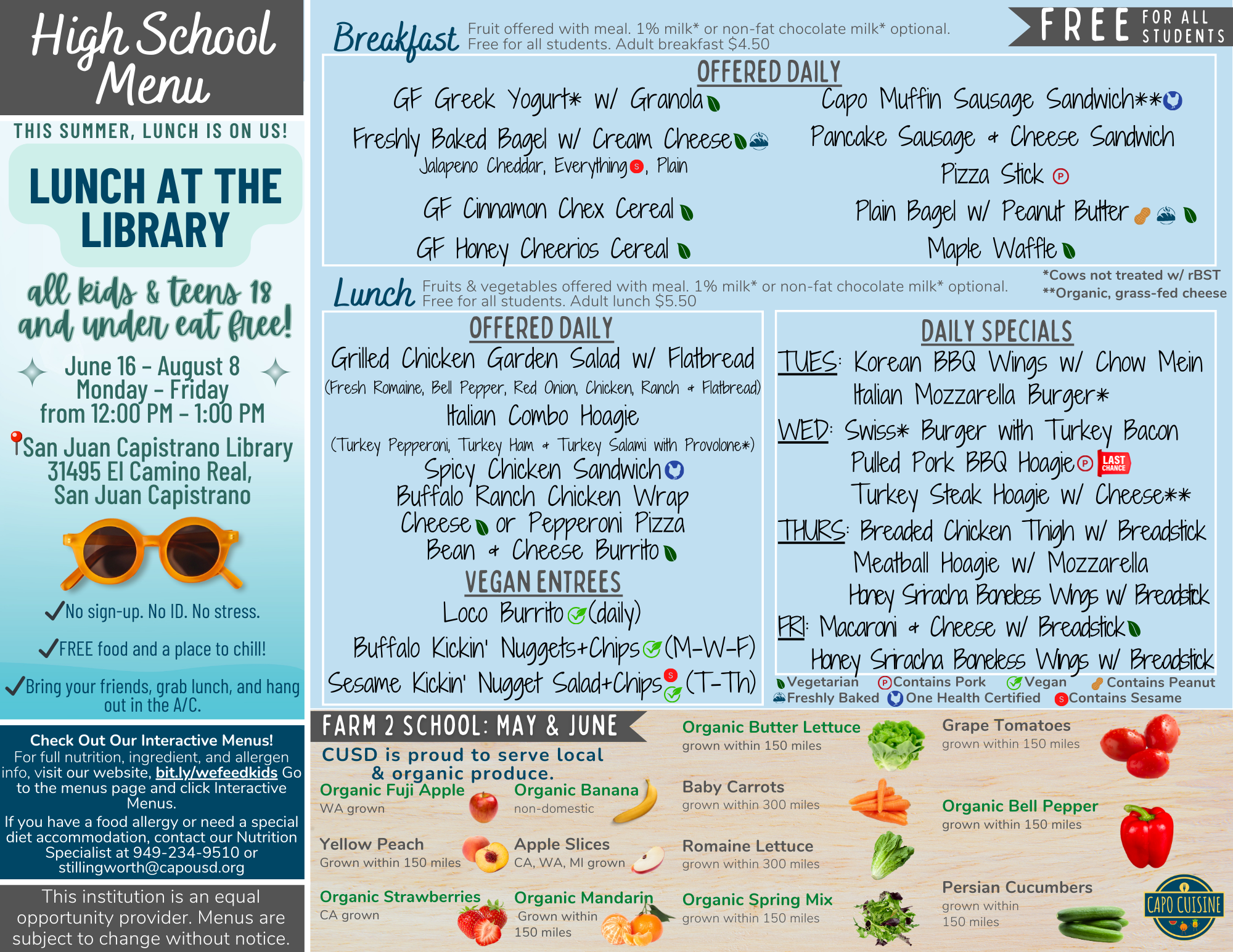 Menus | Capistrano | Health-e Living