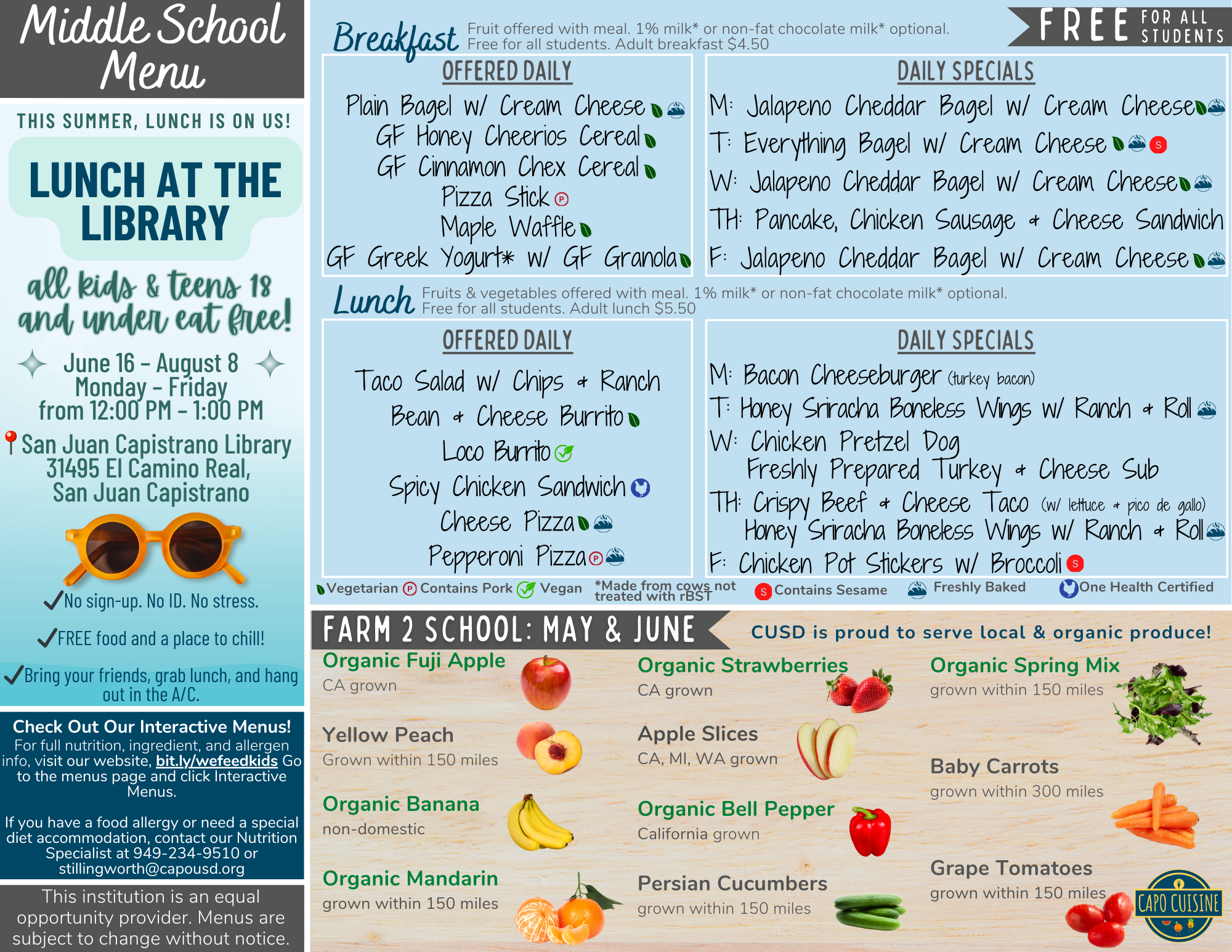 Menus | Capistrano | Health-e Living