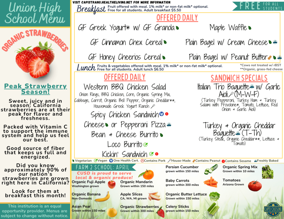 Menus | Capistrano | Health-e Living
